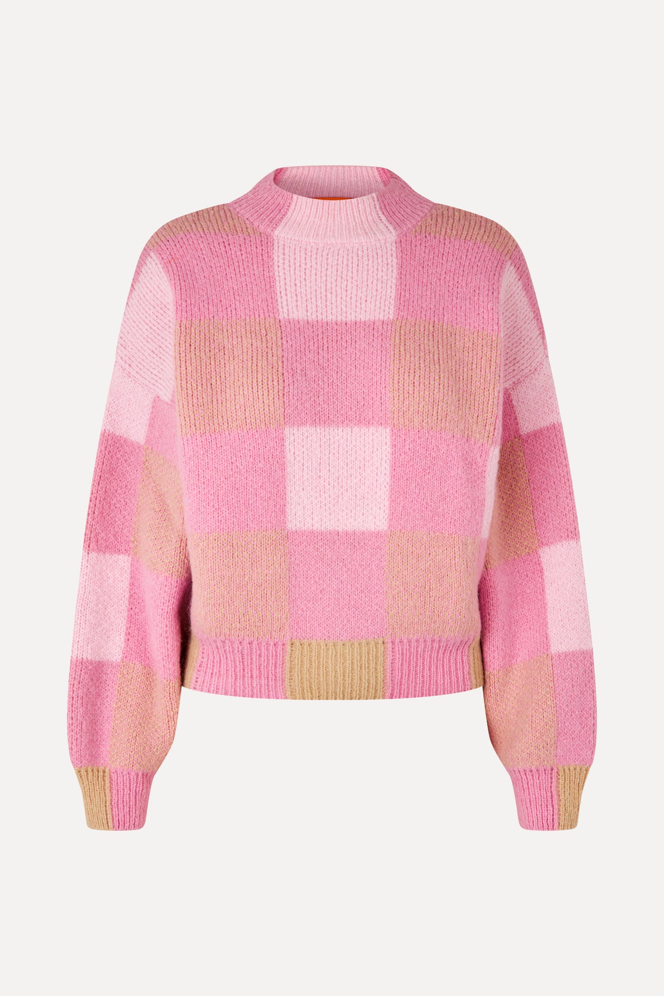 Gingham Check Sweater - Pink Gingham Check - Stine Goya