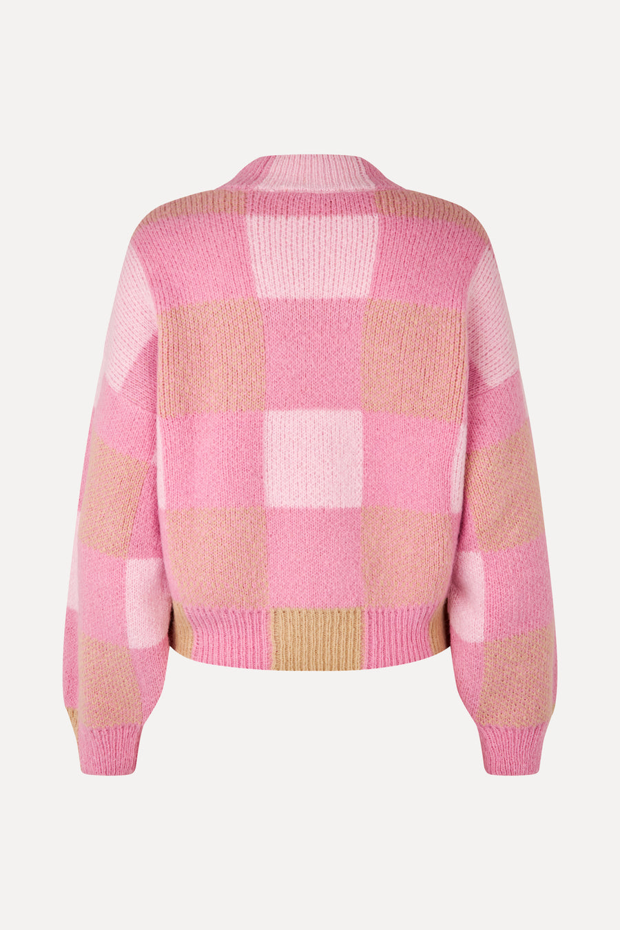 Gingham Check Sweater - Pink Gingham Check - Stine Goya